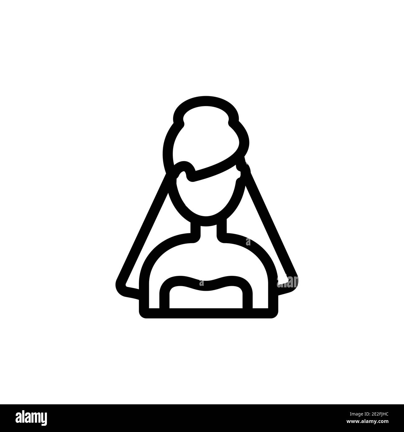 Vektor-Symbol für Braut-Umrisse. Dünne Linie schwarze Braut Symbol ...