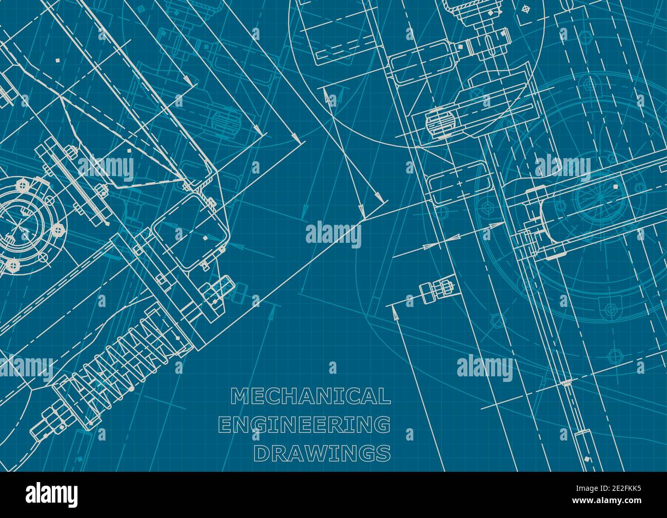 Blaupause. Geschäftsstil. Zeichnungen für die Instrumentenherstellung ...
