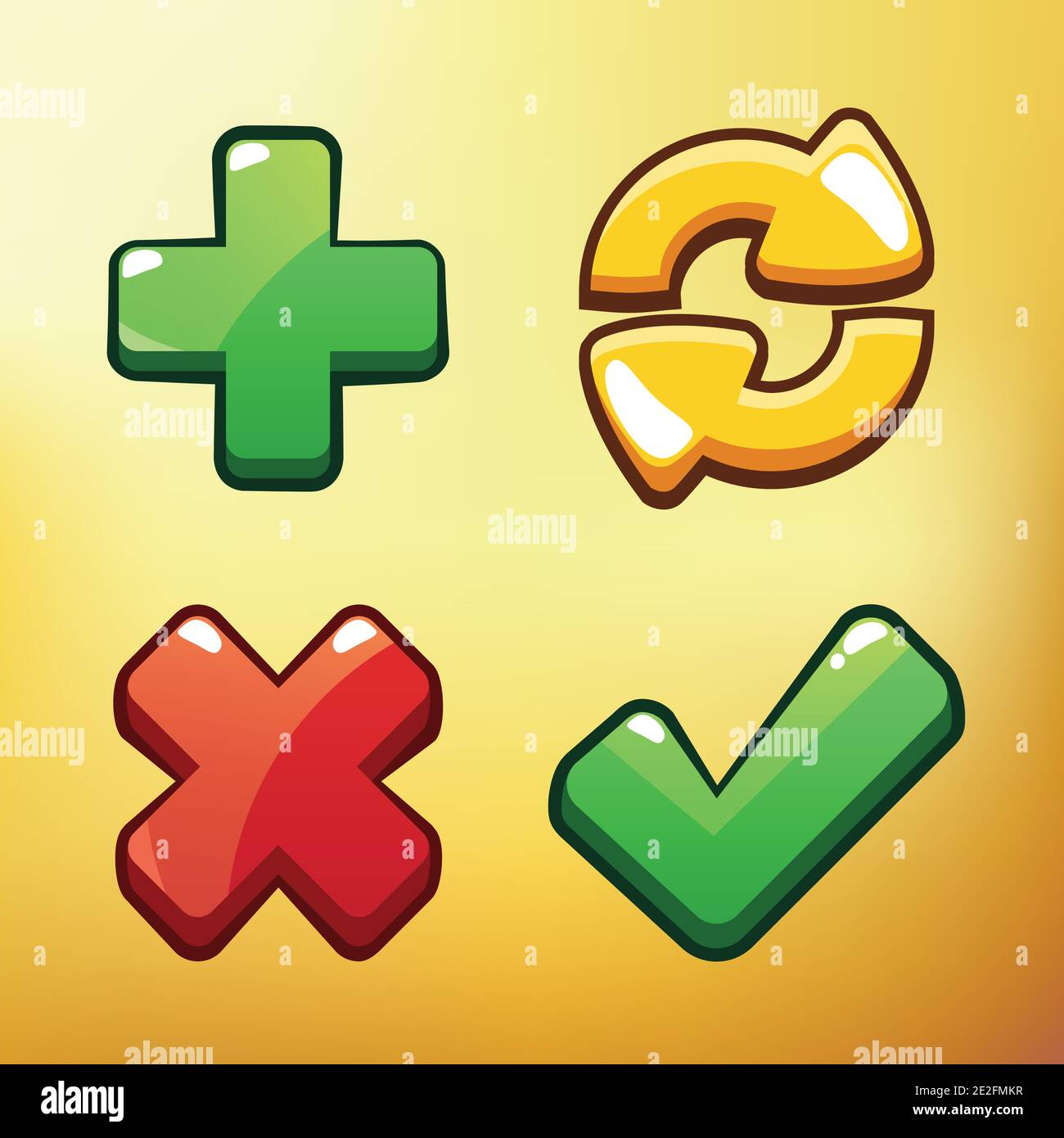 Cartoon Symbol verschiedene Symbole Asset Vektor Illustration Stock ...