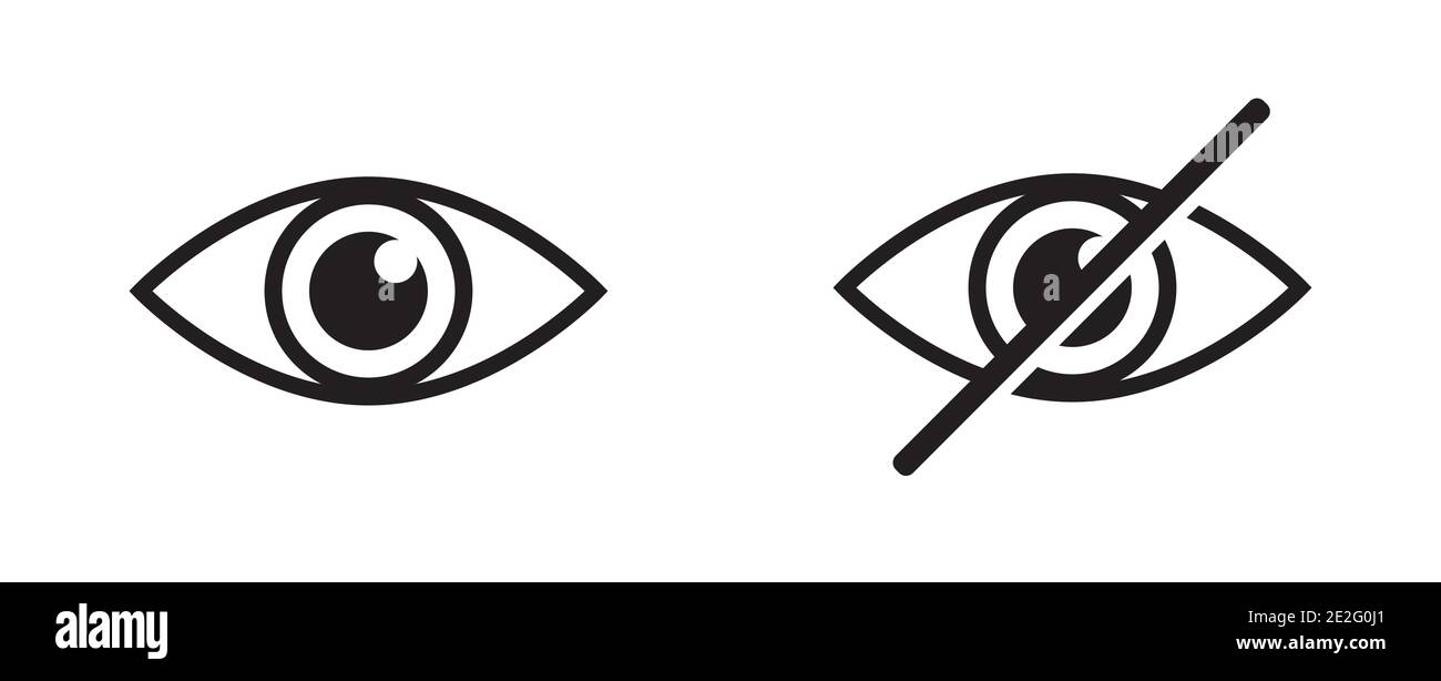 Einfacher Vektor für Augensymbole. Piktogramm anzeigen. Symbol „nicht ...