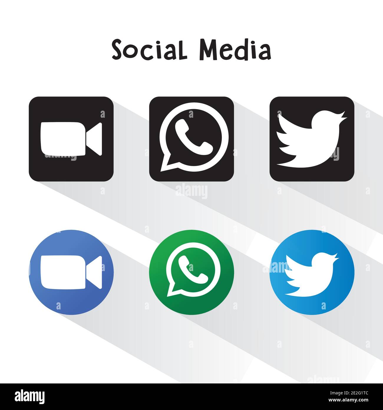 Social Media Logo Kollektion auf weißem Hintergrund, bunt und ...