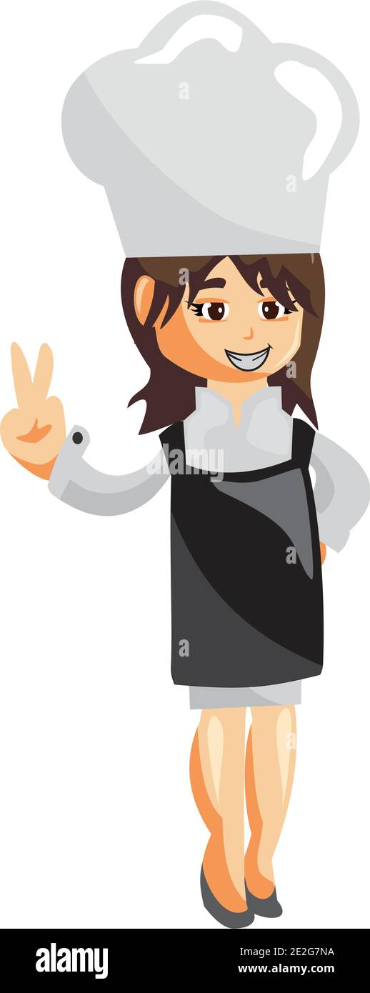 Chefin Frau Figur Schaffung Illustration Vorlage Pose Smile Stock ...