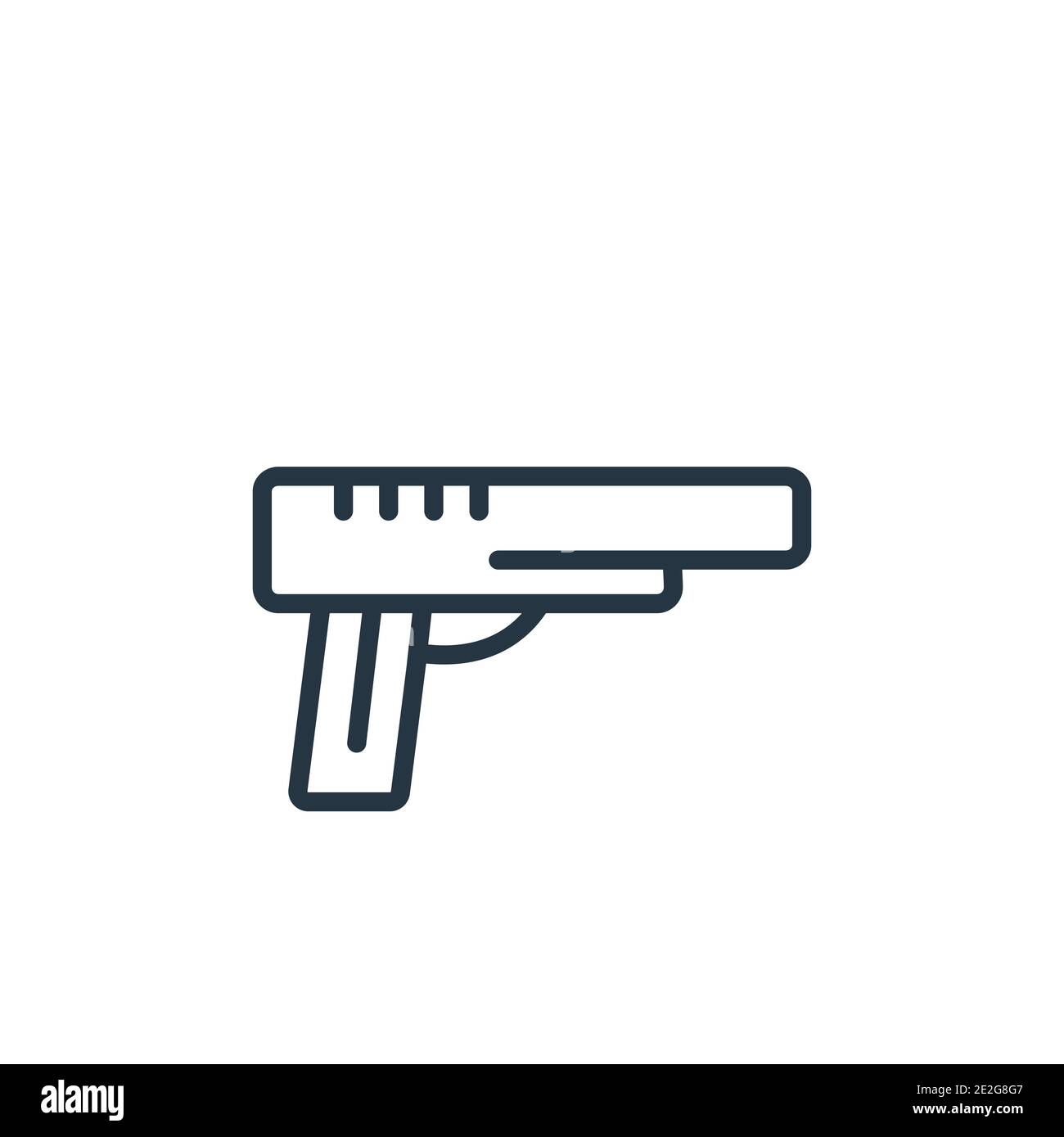 Vektorsymbol für automatische Gun-Umrisse. Dünne Linie schwarz ... Vektorsymbol für automatische Gun-Umrisse. Dünne Linie schwarz ...