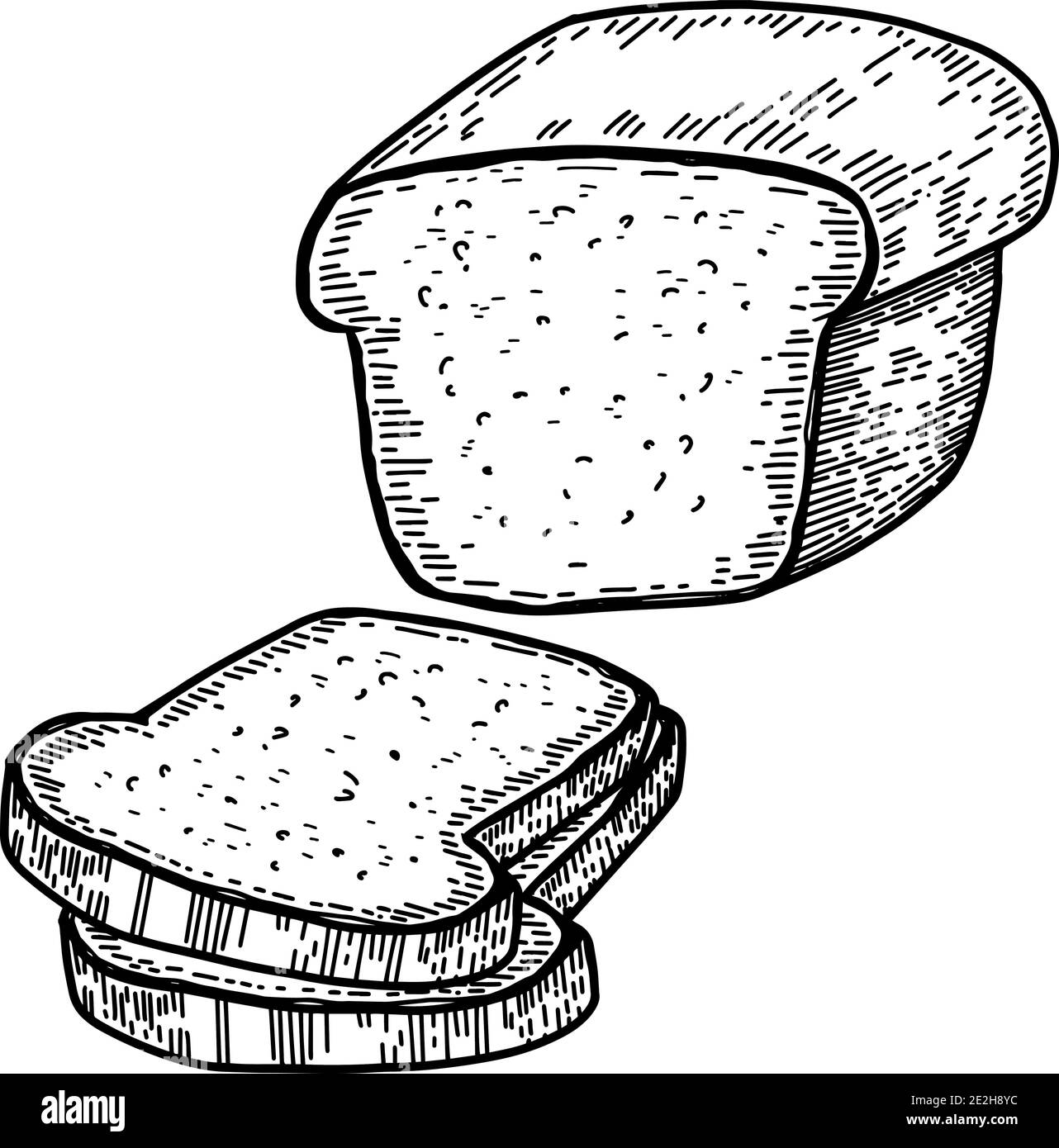 Illustration von Brot in Gravur-Stil. Design-Element für Poster, Karte ...