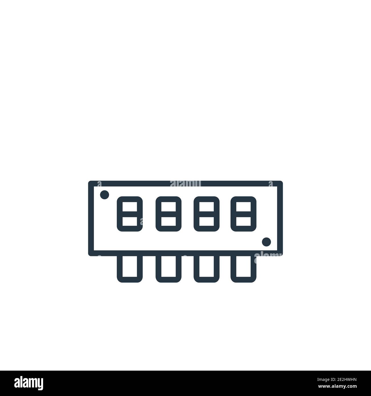 Symbol für Random Access Memory Outline Vector. Dünne Linie schwarz ...