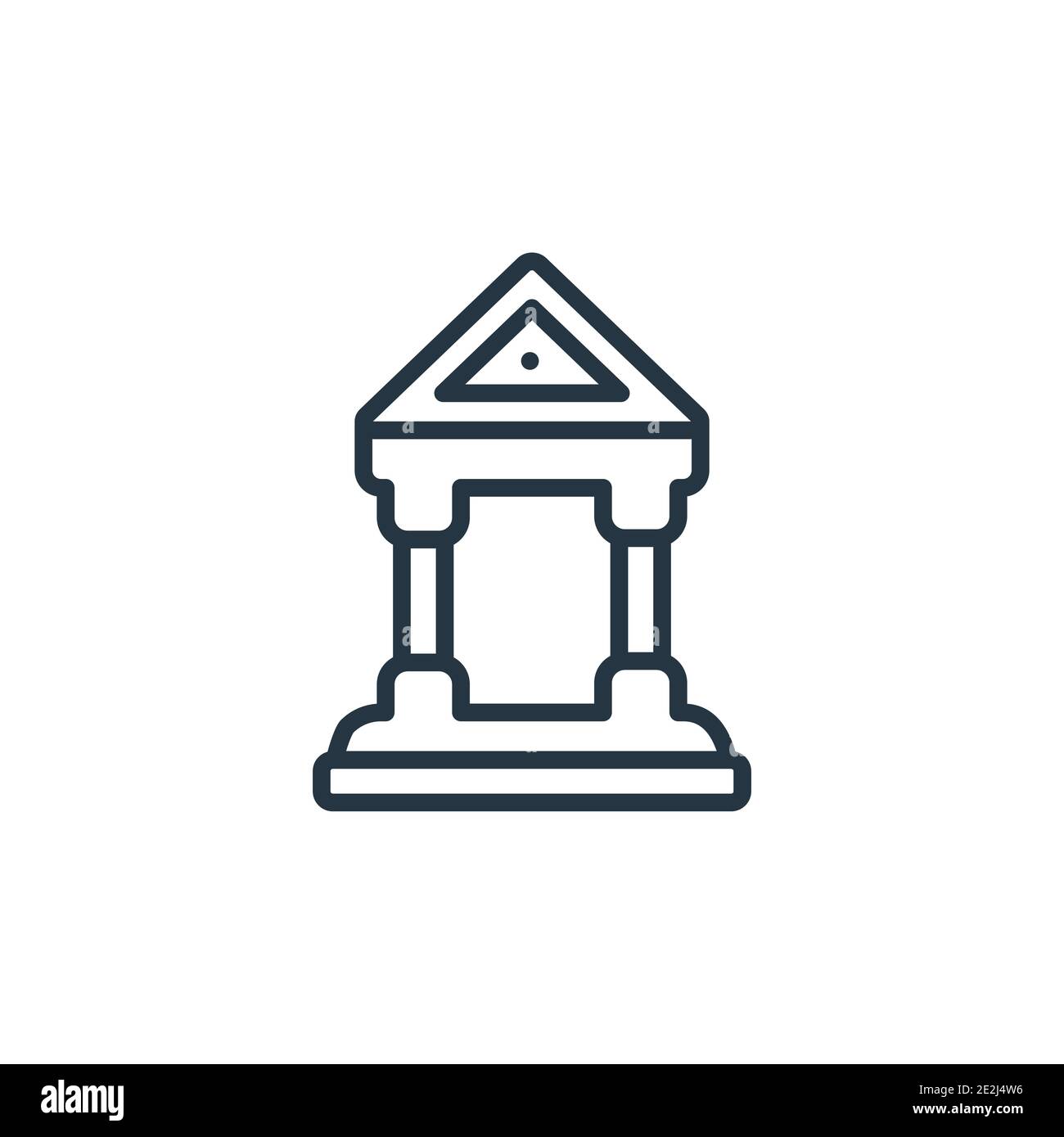 Pantheon Umriss Vektor-Symbol. Dünne Linie schwarz Pantheon Symbol ...