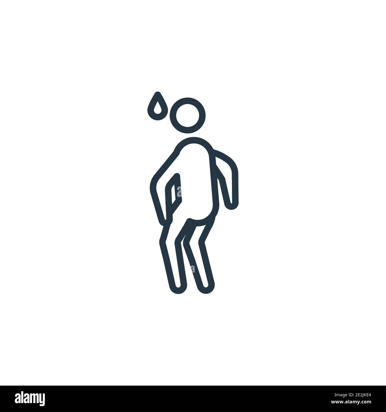 Ängstlich menschlichen Umriss Vektor-Symbol. Dünne Linie schwarz ...