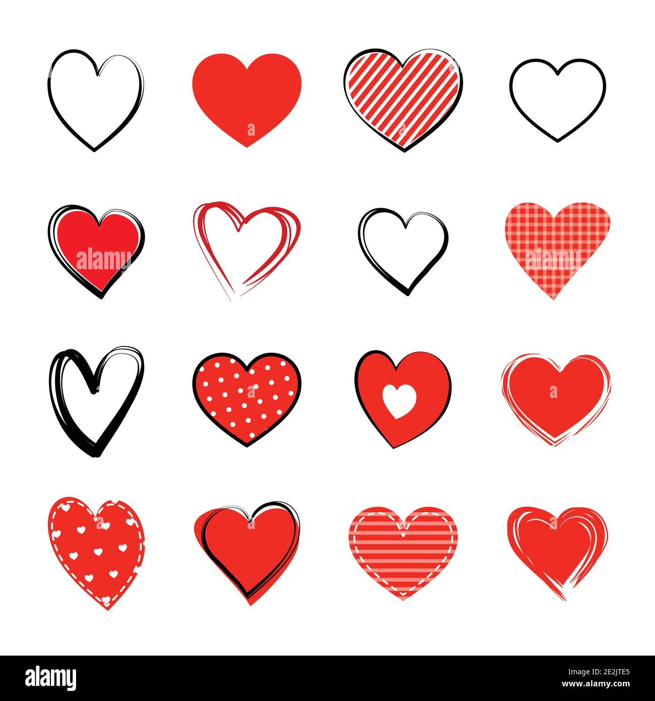 Symbol für rotes Herz gesetzt. Love Icon Hand gezeichnet isoliert auf ... Symbol für rotes Herz gesetzt. Love Icon Hand gezeichnet isoliert auf ...