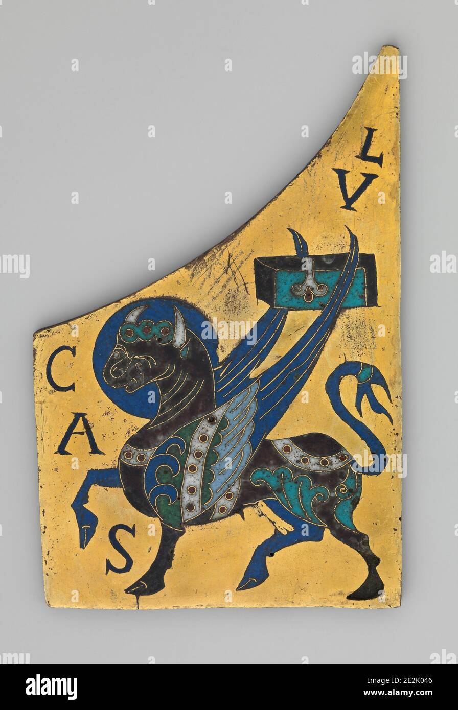 Tafel mit dem Symbol des Evangelisten Lukas, französisch, ca. 1100 ...