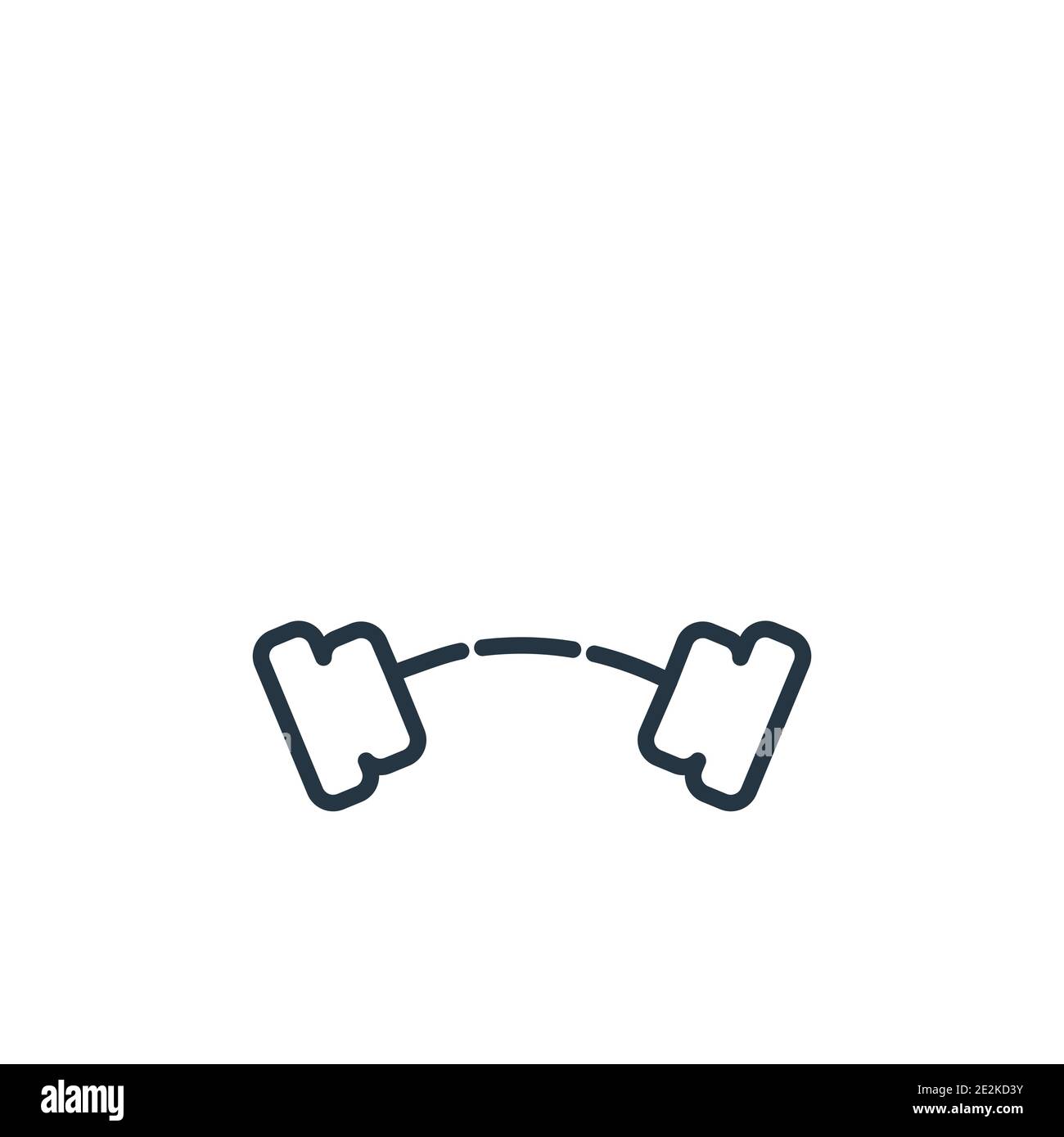 Vektorsymbol für den Umriss der Gewichtsleiste. Dünne Linie schwarz ...