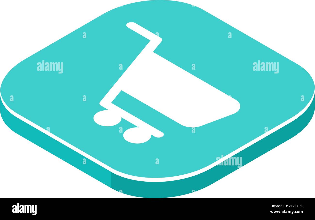 Warenkorb isometrisches Symbol, Online-Shopping-App Piktogramm Vektor ...