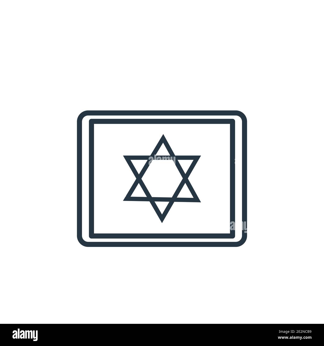 Israel Stern von david Umriss Vektor-Symbol. Dünne Linie schwarz israel ...
