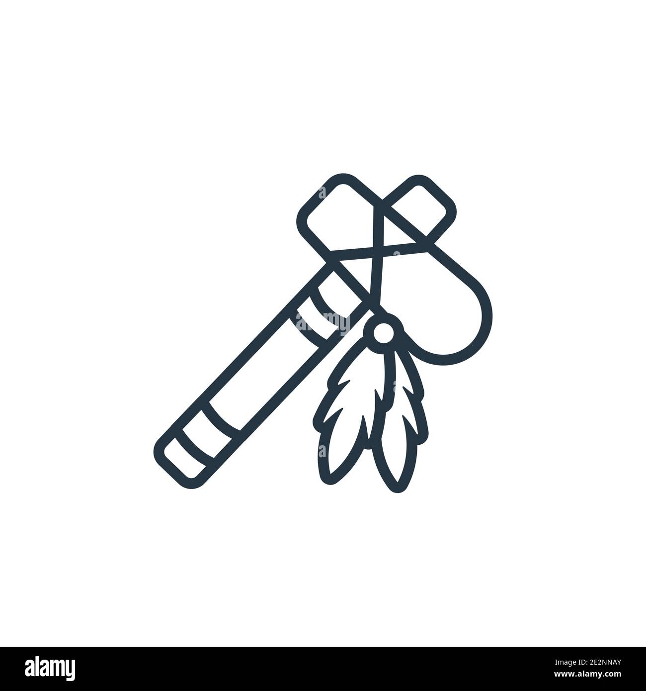 Native american Tomahawk Kontur Vektor-Symbol. Dünne Linie schwarz ...