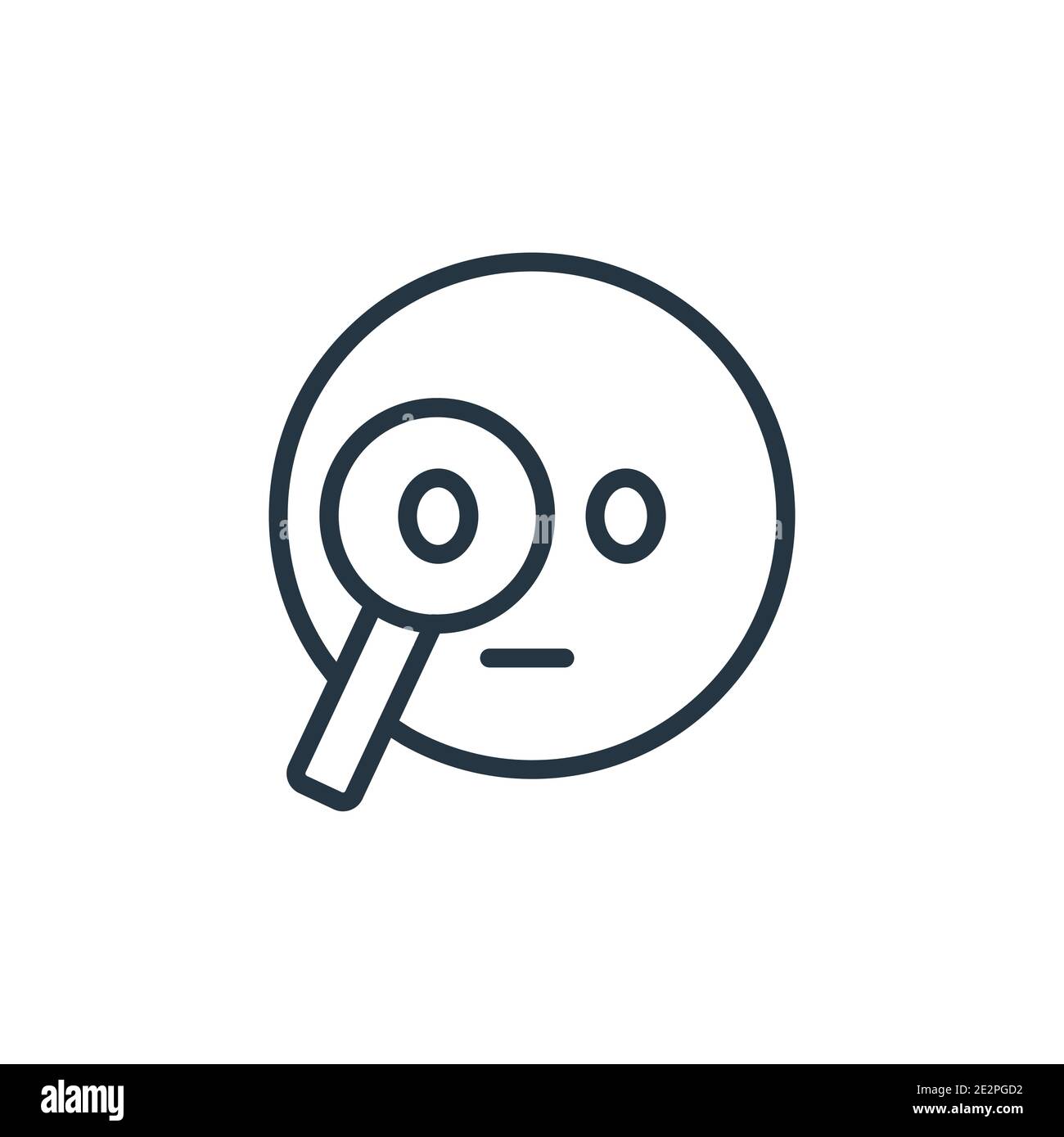 Neugierig emoji Umriss Vektor-Symbol. Dünne Linie schwarz neugierig ...