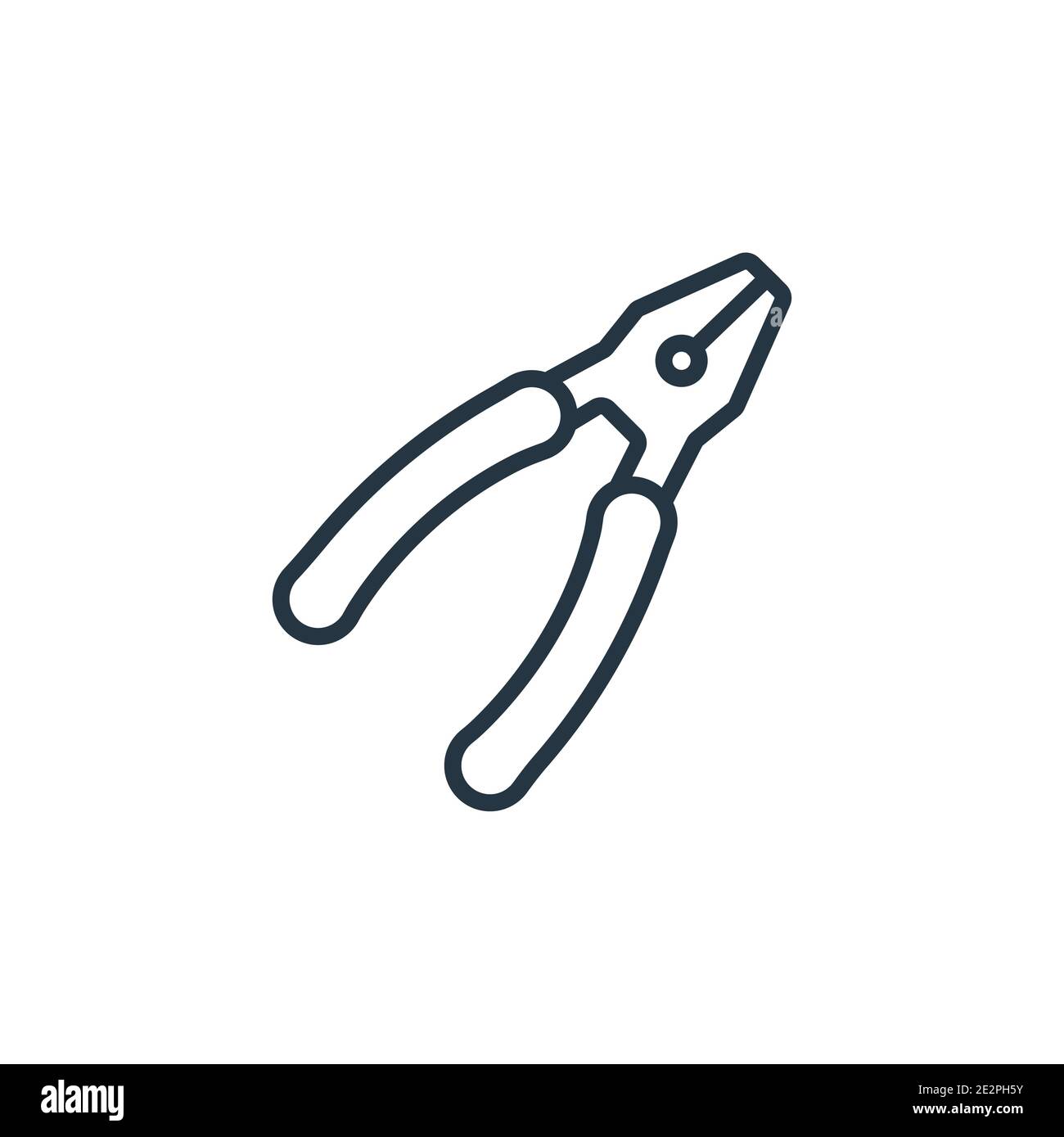 Symbol für den Zange-Umriss. Dünne Linie schwarz Zange Symbol, flache ...