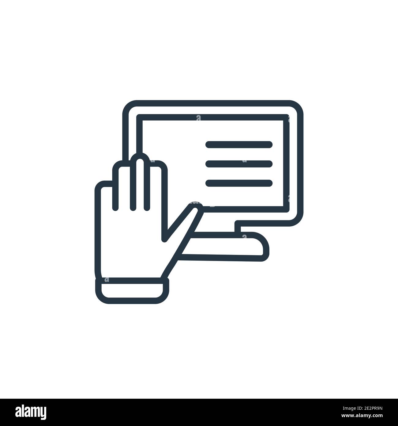 Vektorsymbol für die Kontur der Hand anheben. Dünne Linie schwarz heben ...