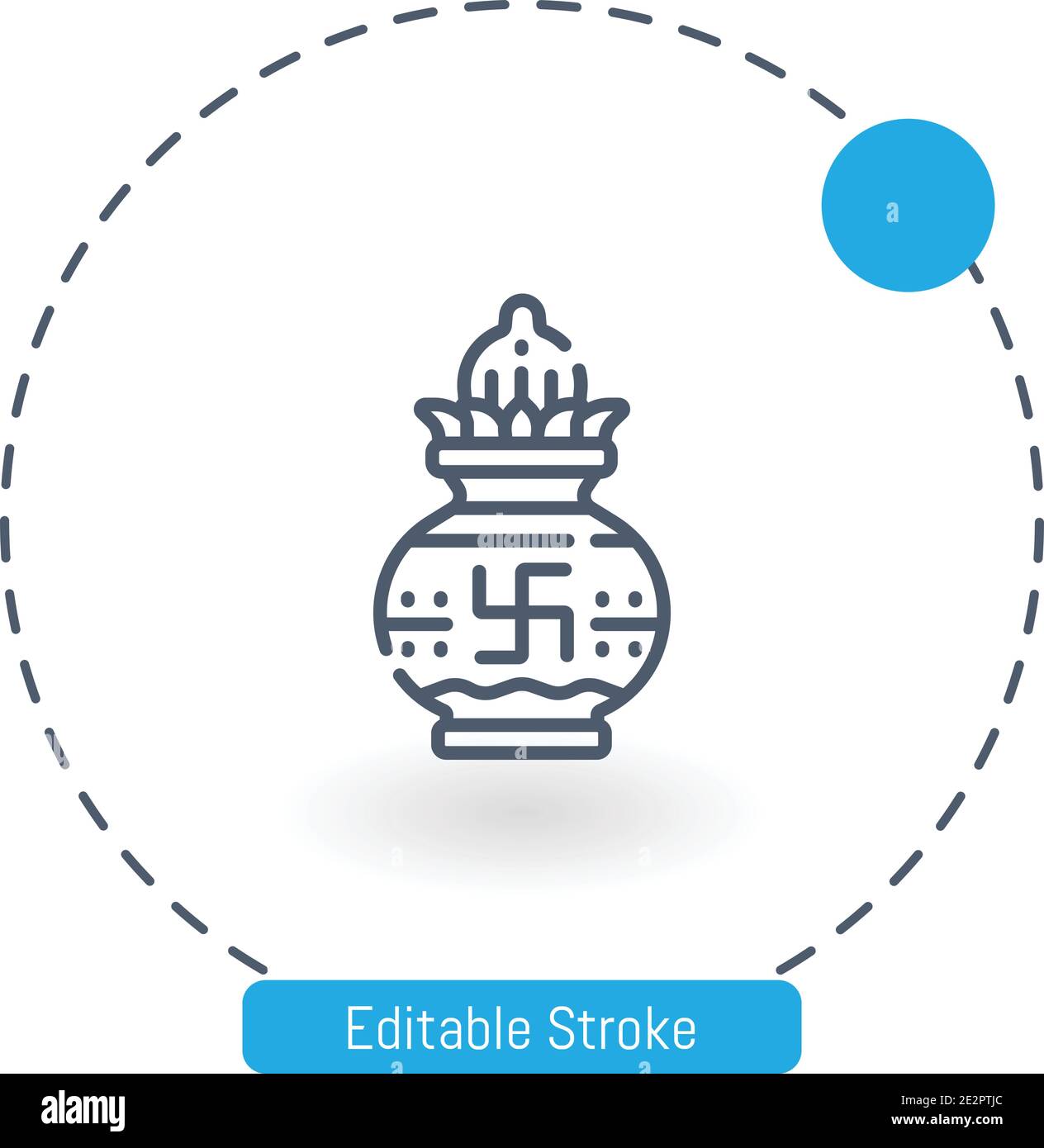 kumbh kalash Vektor-Symbol editierbare Konturumrisssymbole für Web Und ...