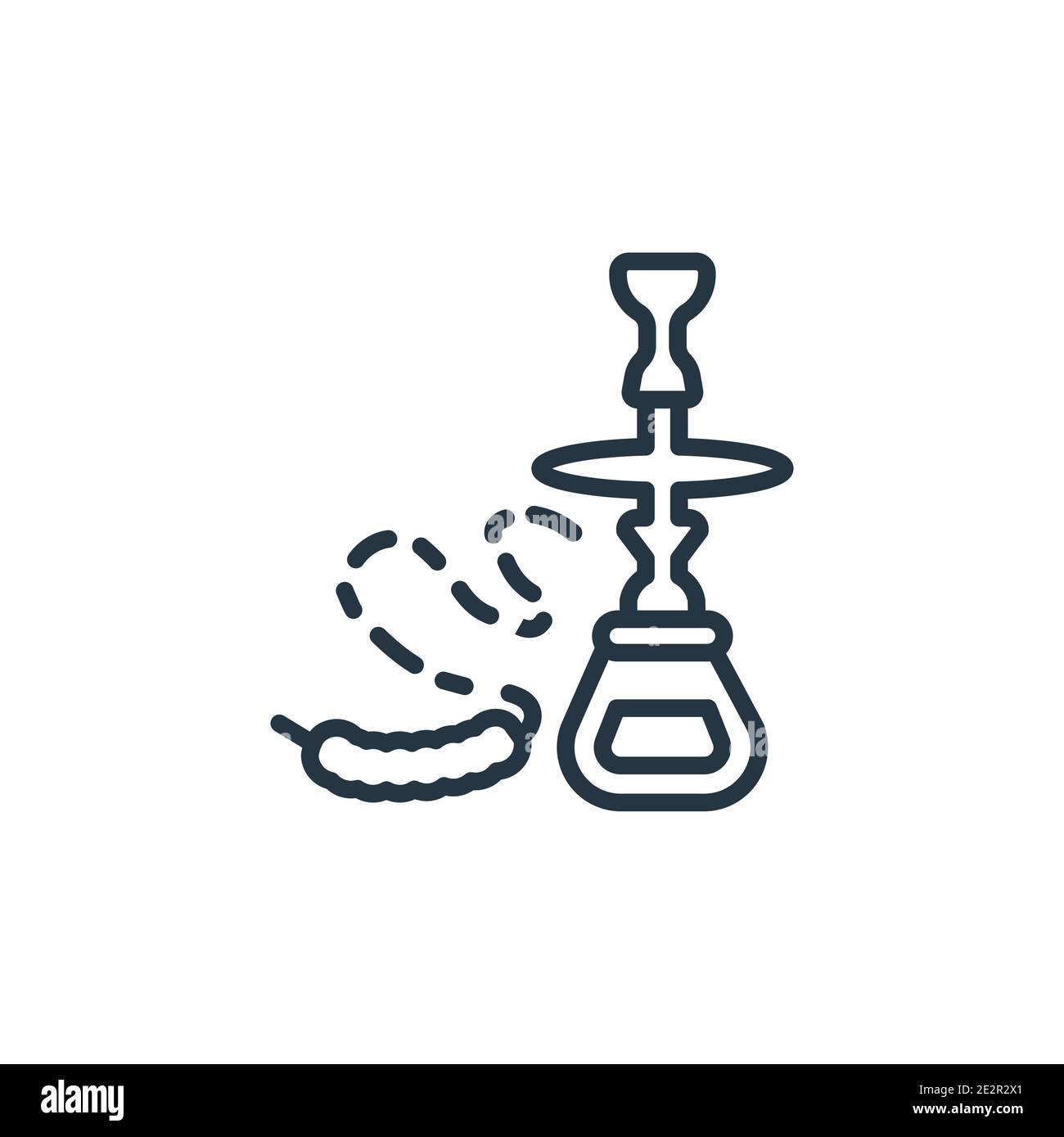 Symbol für den Shisha-Umriss. Dünne Linie schwarz Shisha Symbol, flache ...