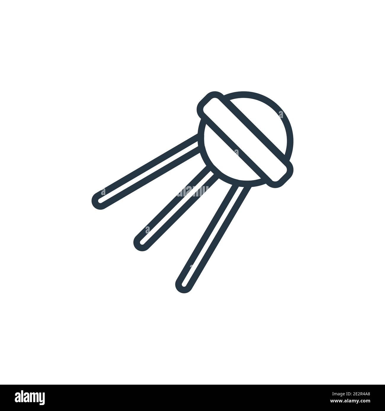 Sputnik Umriss Vektor-Symbol. Dünne Linie schwarz sputnik Symbol ...