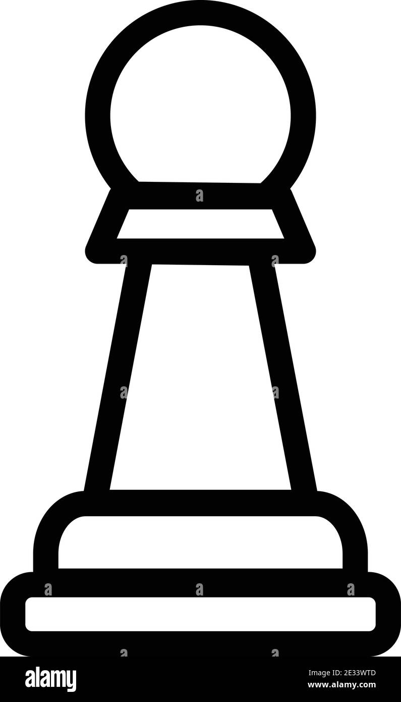 Schachfiguren Der Bauern. Vektorgrafik Symbole im Umrissstil Stock ...