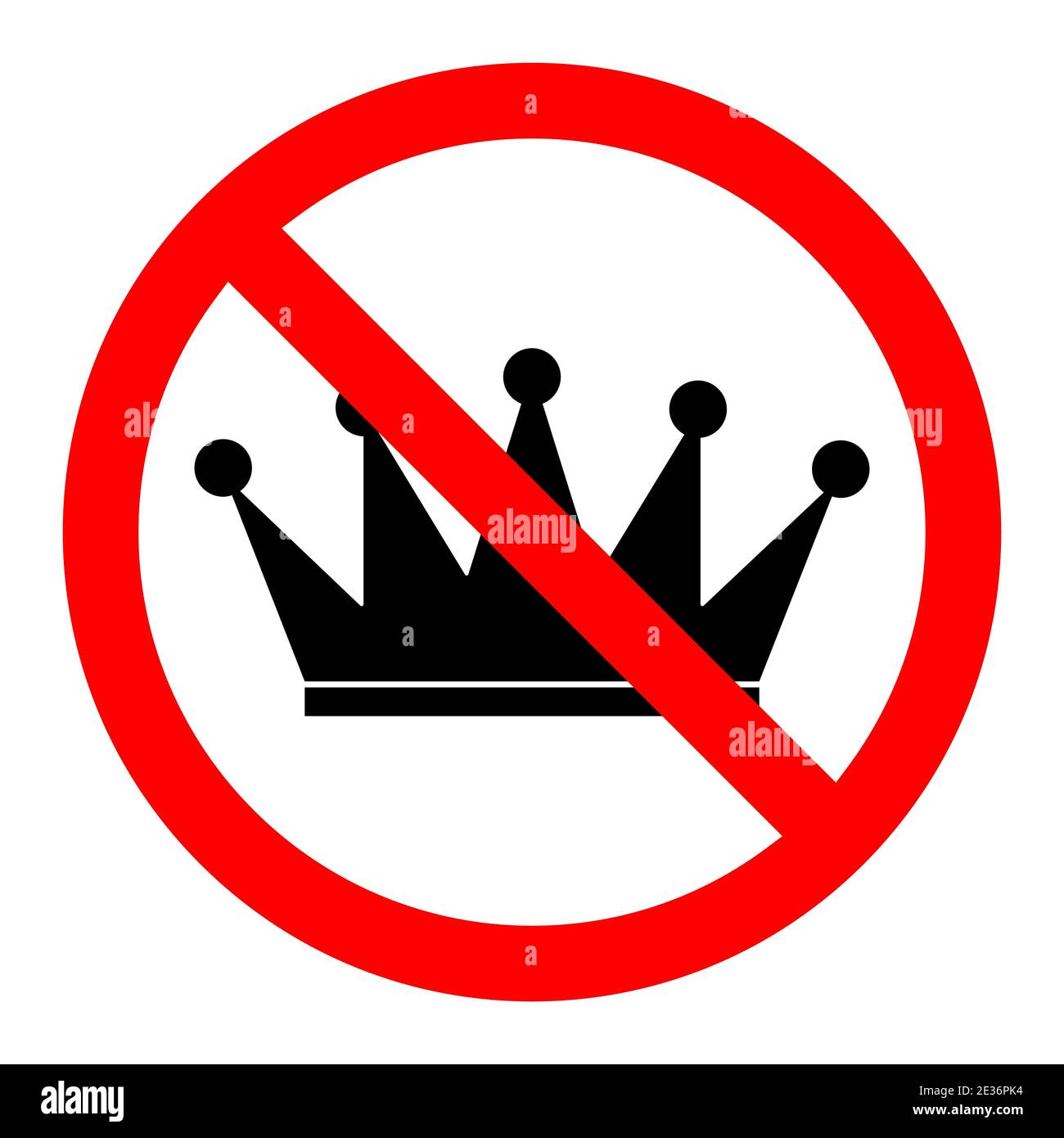 Stop oder Ban roten runden Zeichen mit Krone Symbol. Vektorgrafik ...