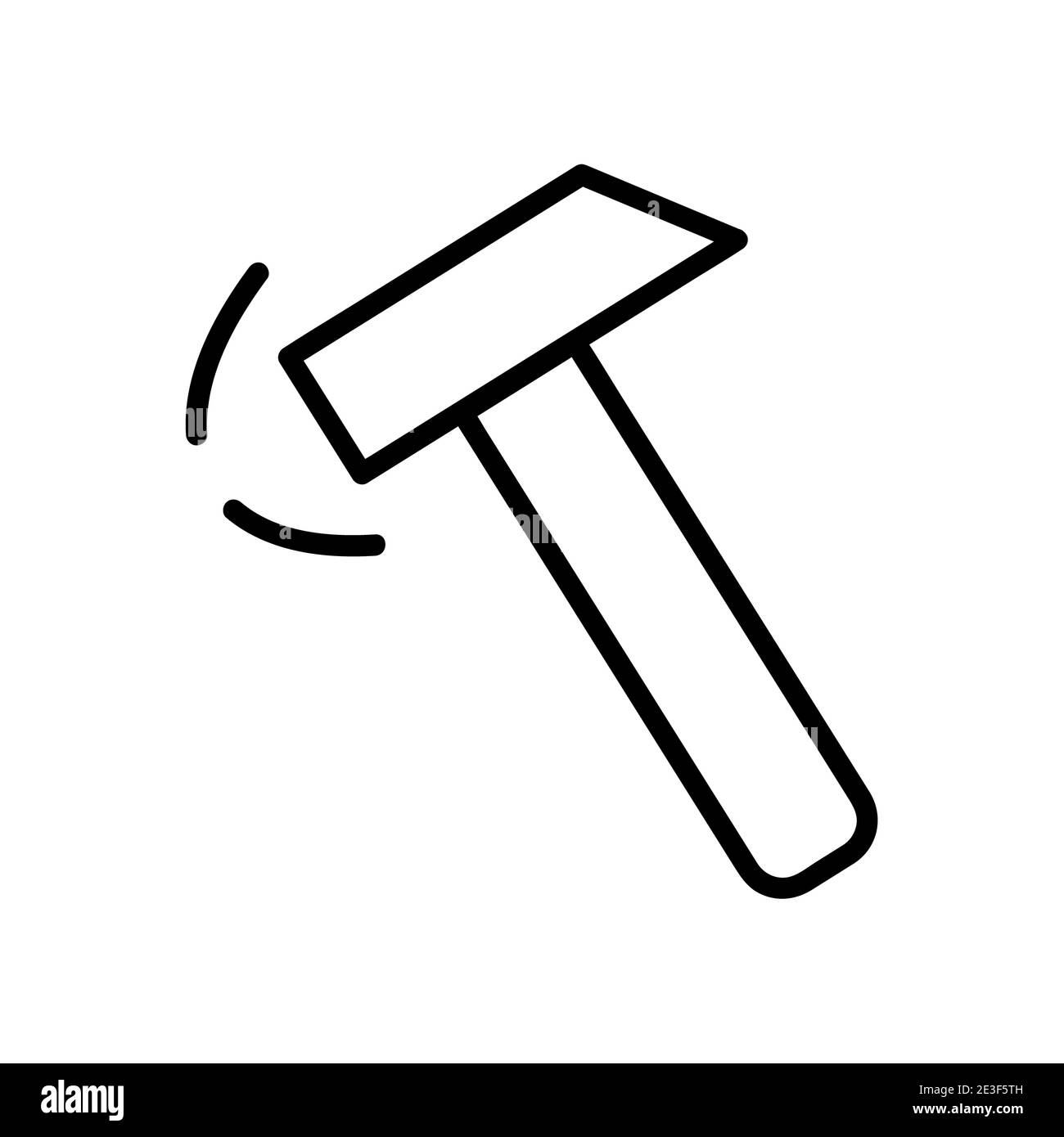 Ein Hammersymbol. Piktogramm für Web. Linienhub. Isoliert auf weißem ...