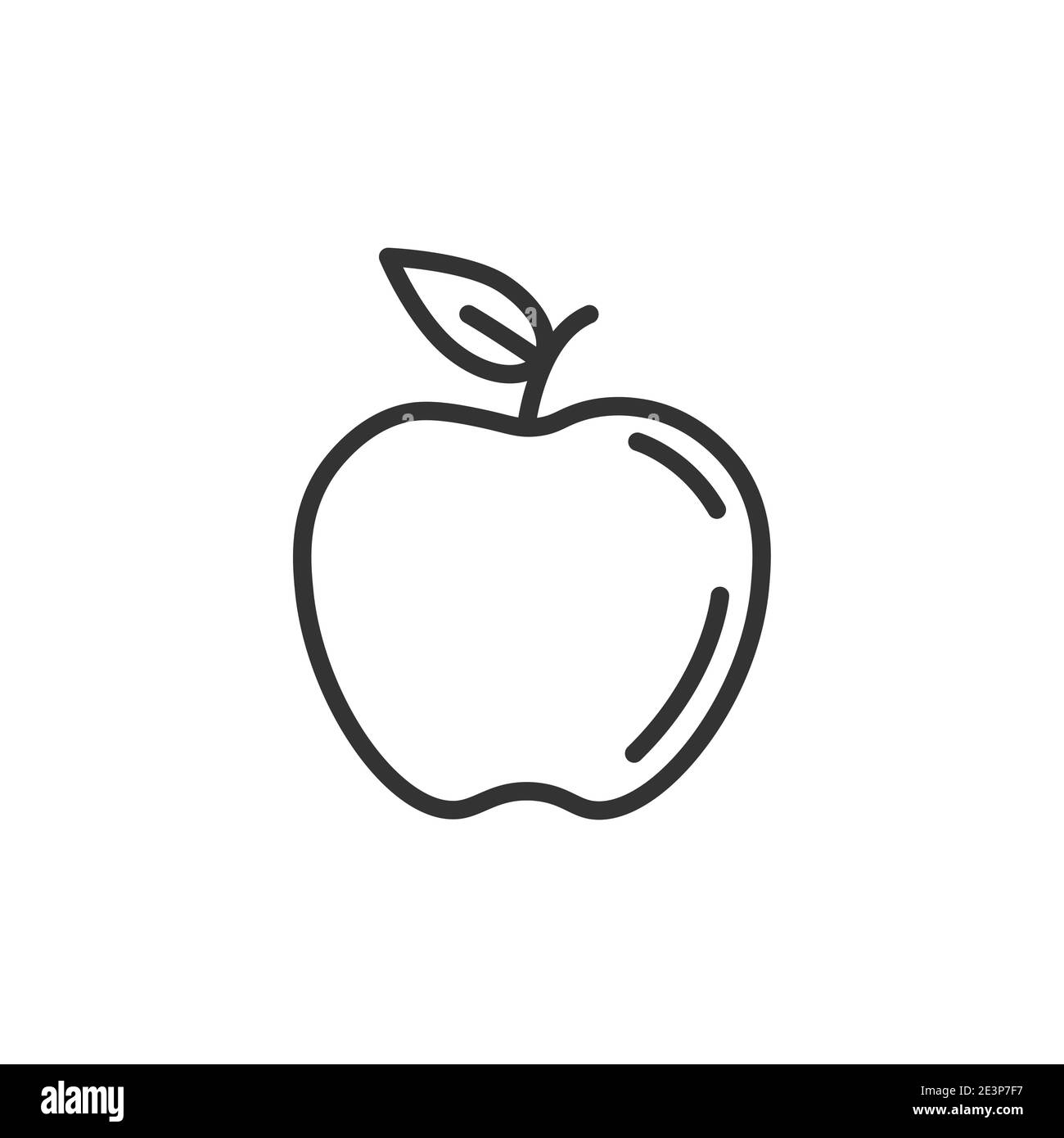 Apfel Linie Symbol Ernährung Vektor flache Frucht. Apple Kontur Kontur ...