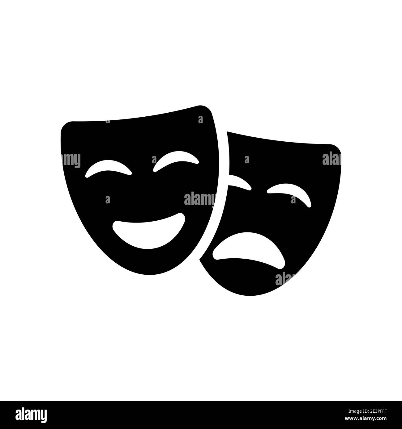 Theatermaske Symbol Silhouette. Theater Drama Comedy Vektor-Symbol ...