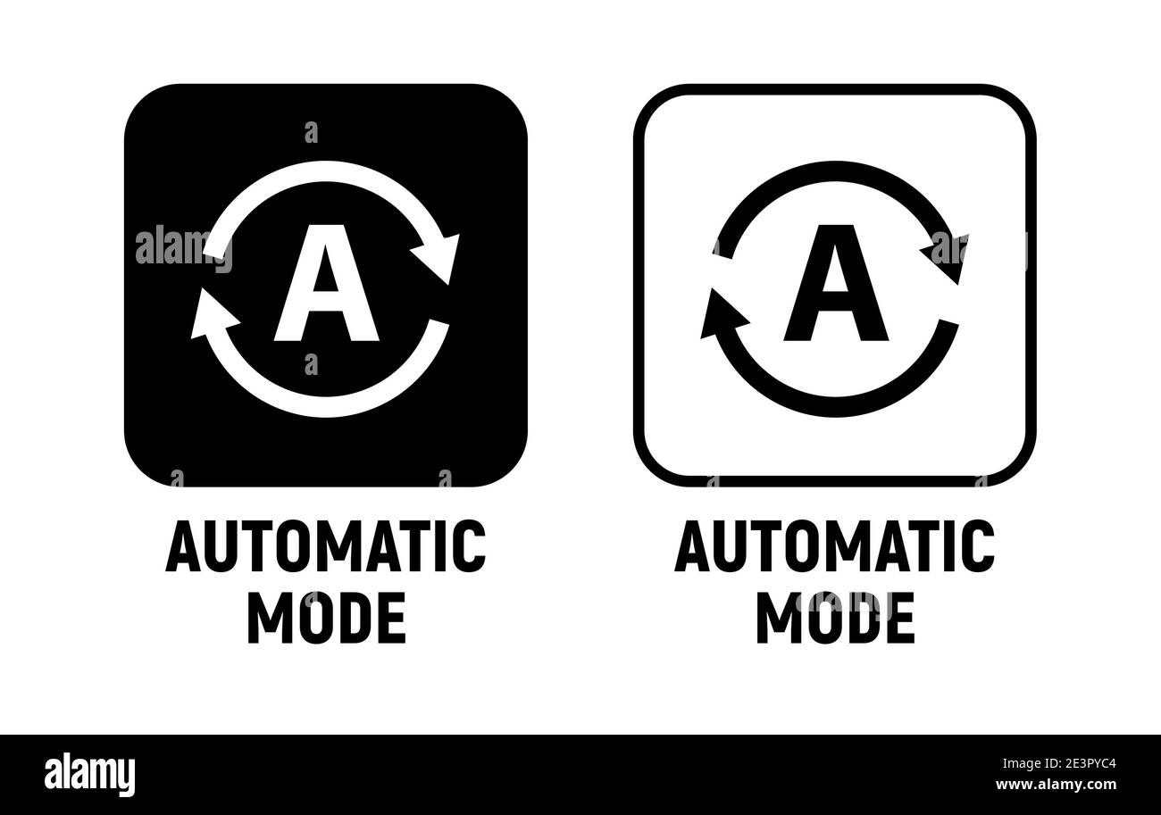 Vector Automatikmodus Smartphone-Symbol. Auto-Modus-Schild-Schalter ...