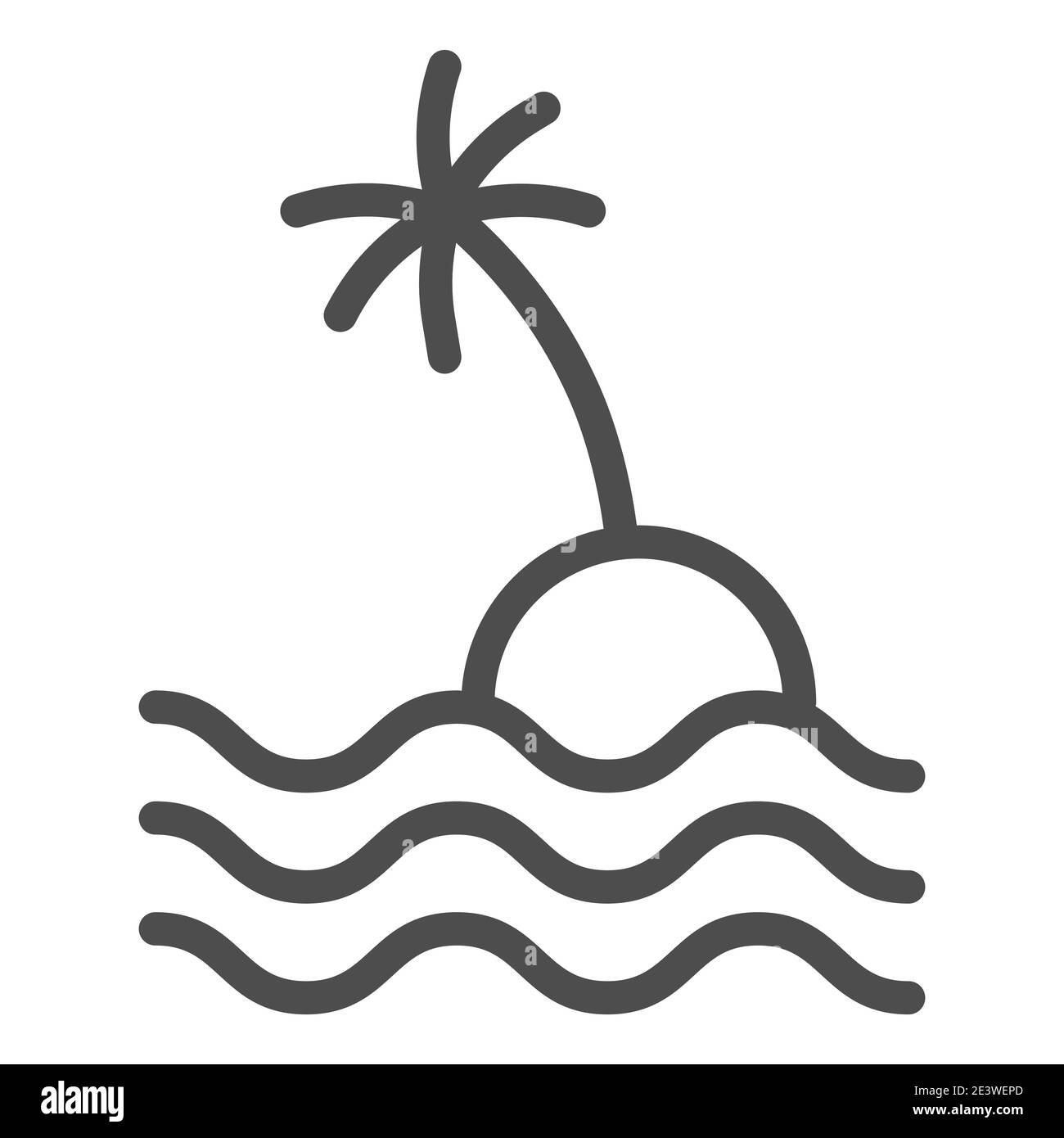 Insel mit Palmlinie Symbol, Ozean-Konzept, tropische Insel Zeichen auf ...