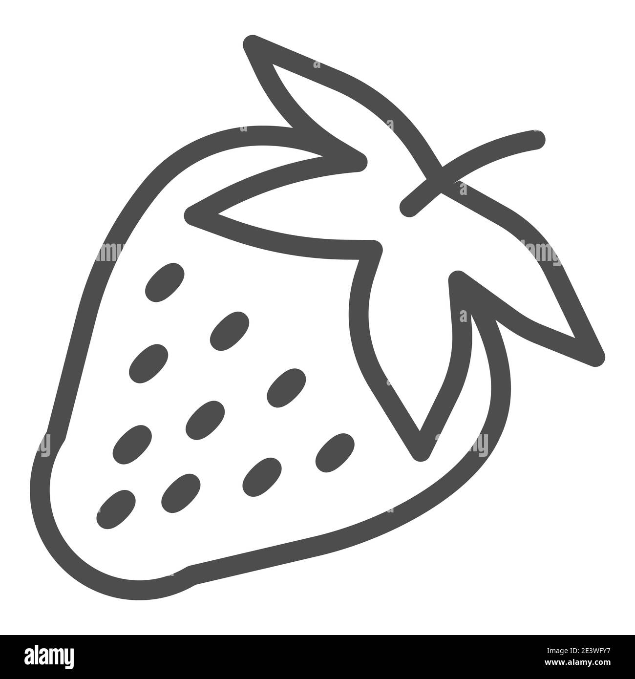 Erdbeere Linie Symbol, Obst-Konzept, Erdbeeren Zeichen auf weißem ...