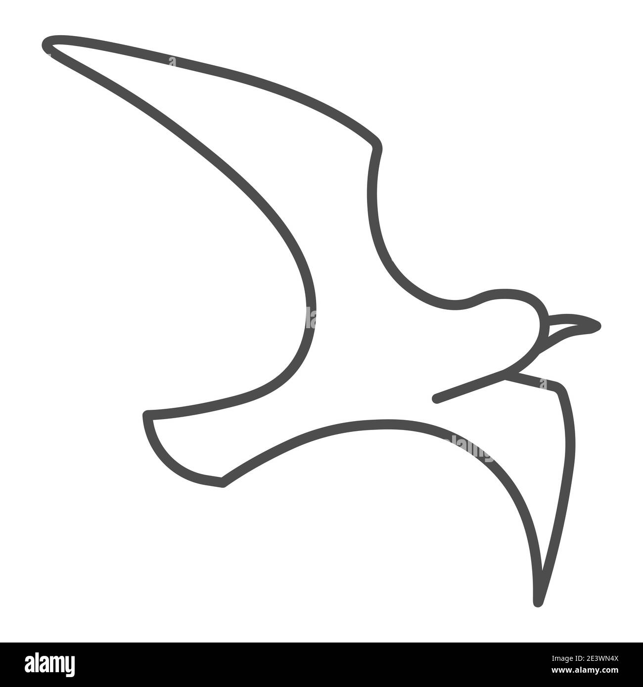 Möwe dünne Linie Symbol, marine Konzept, Möwe Zeichen auf weißem ...