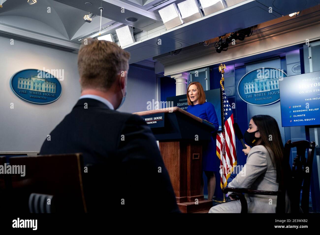 Washington DC, USA. Januar 2021. Jen Psaki, Pressesprecherin des Weißen Hauses, spricht während ...