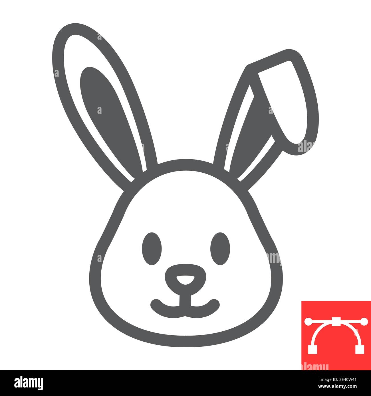 Osterhase Linie Symbol, lustig und Urlaub, osterhase Vektor-Symbol ...