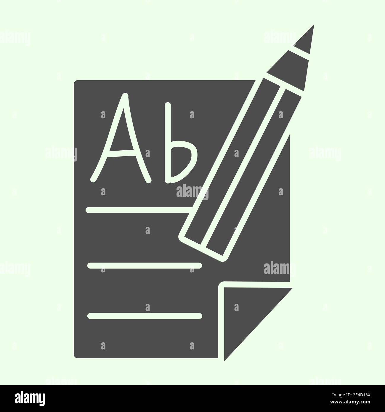 Feile und Bleistift fest Symbol. Dokument mit Bleistift-Glyphen ...