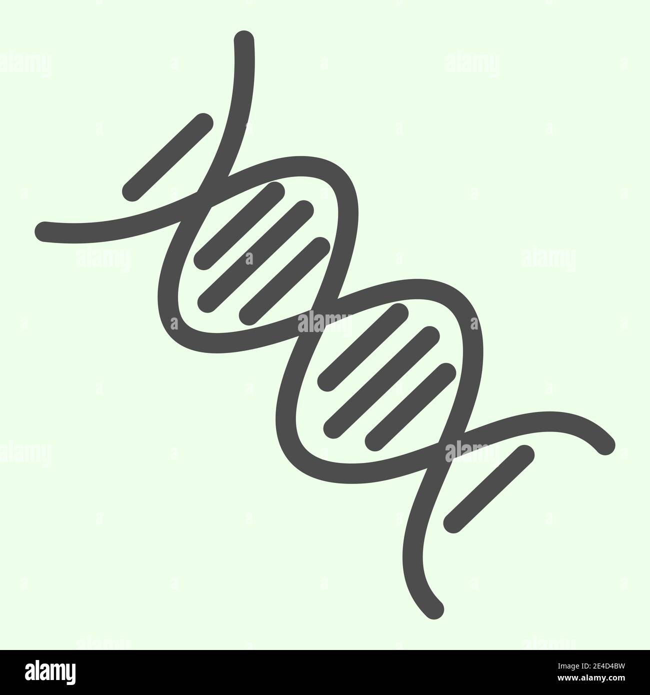 Symbol für DNA-Linie. Desoxyribonukleinsäure-Kettenmolekül mit Formel ...