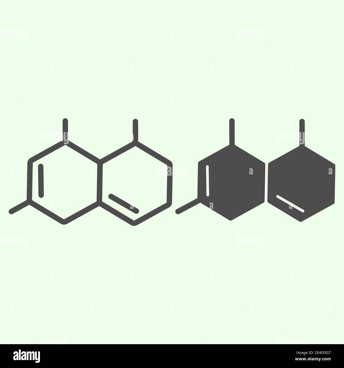 Molecule Formula Line und Solid Icon. Atomare Struktur und Moleküle ...