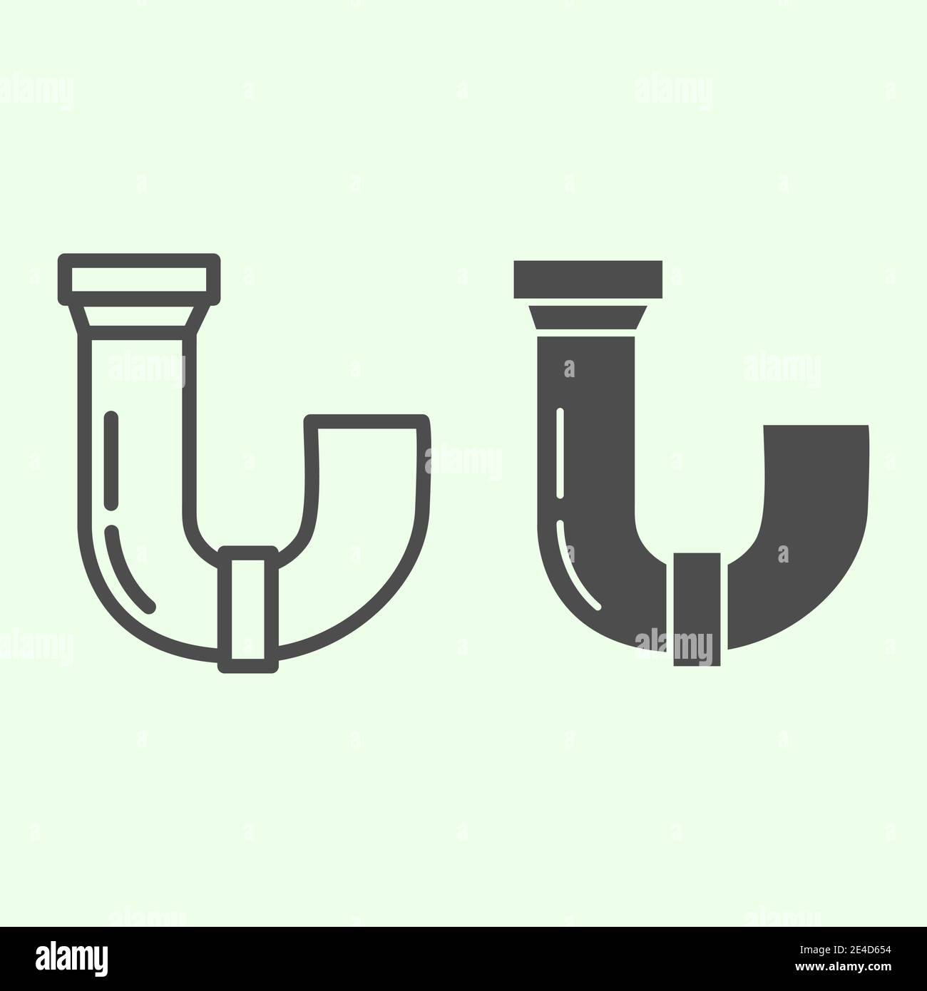 Symbol für Abwasserleitung und Feststoff. Abfluss Sanitär Wasserrohre ...