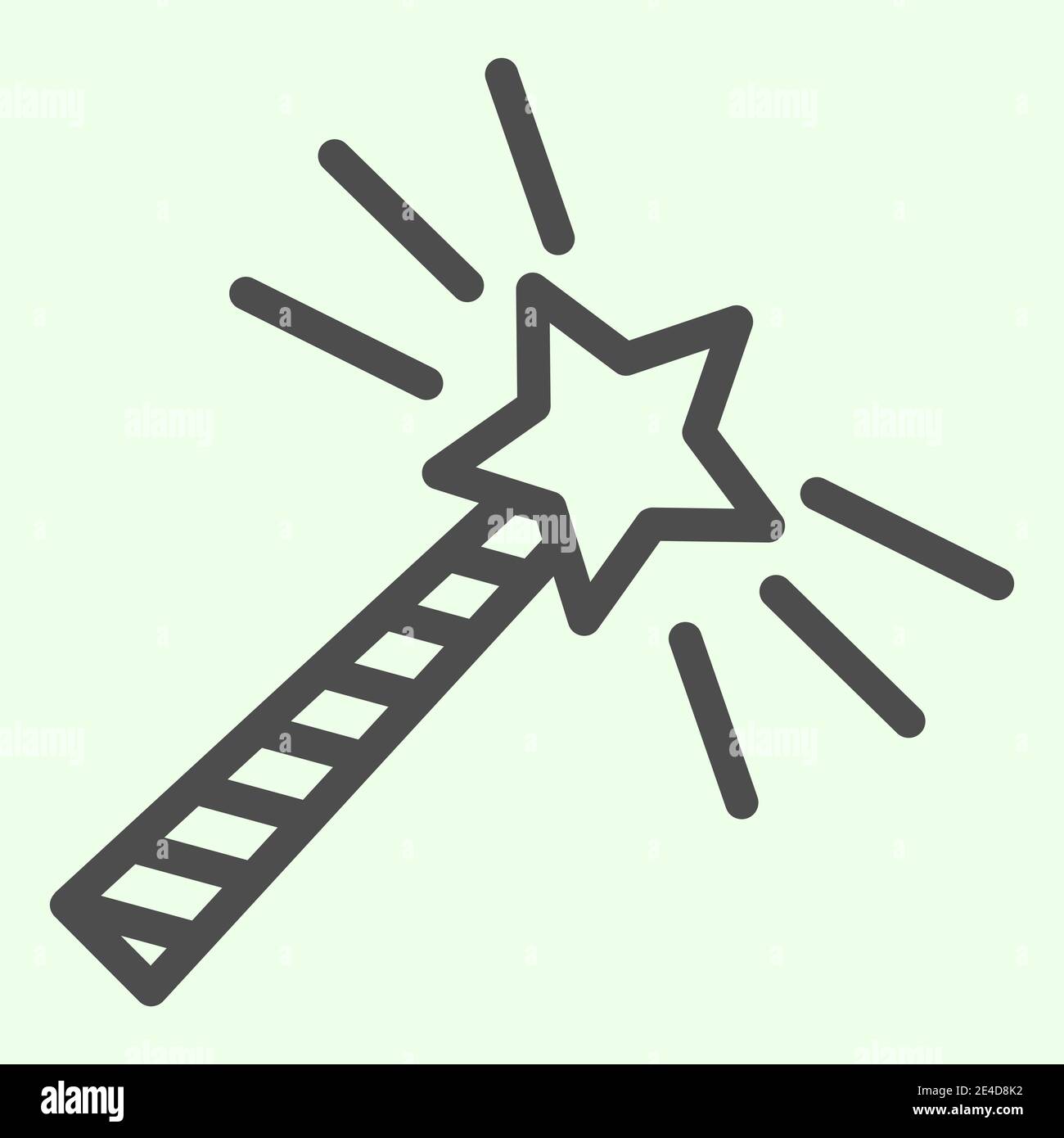 Symbol für die Linie des Zauberstabs. Wizard Stick mit Stern und ...