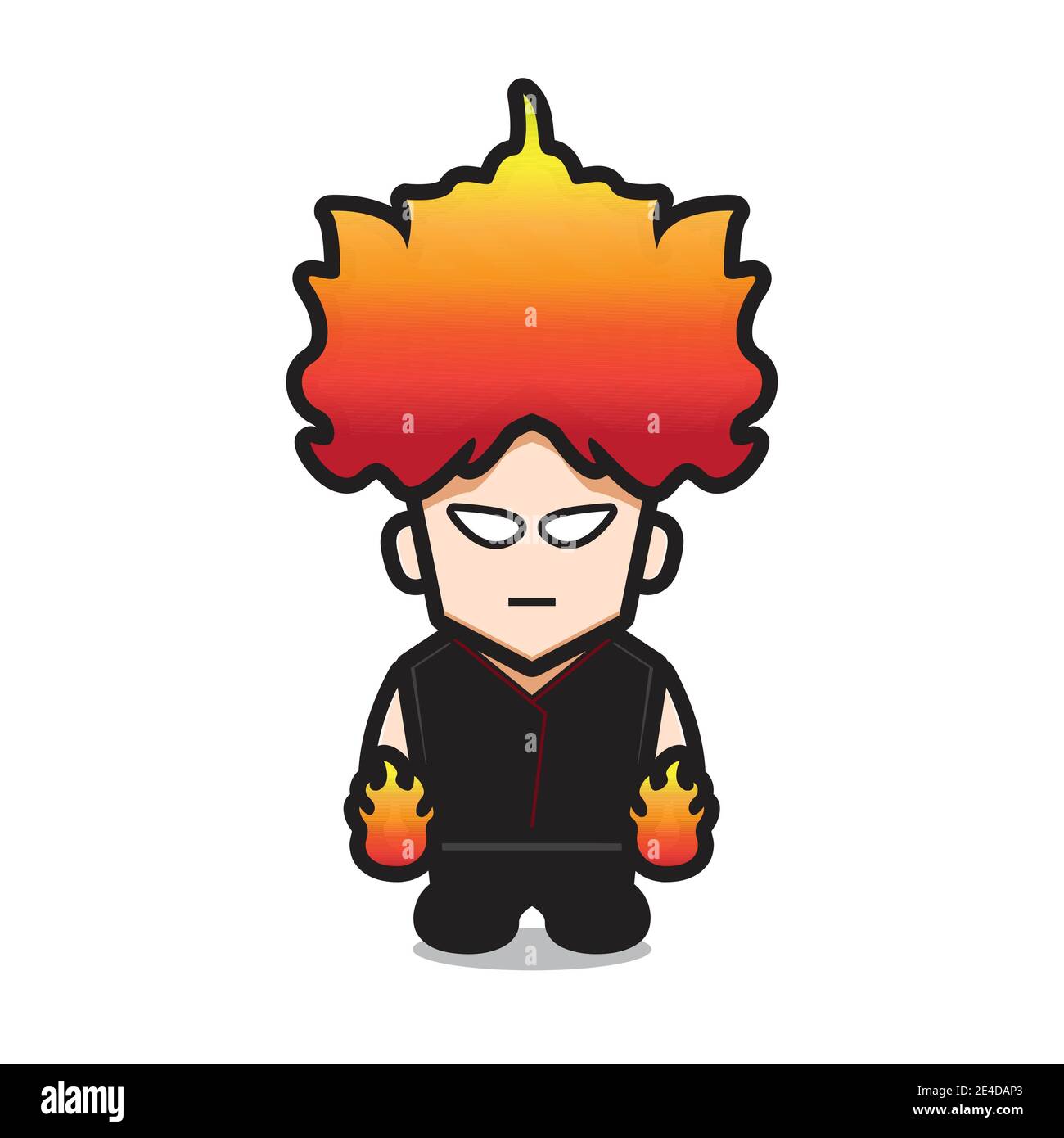 Nette Feuer Mann super Held Charakter Cartoon Vektor-Symbol ...