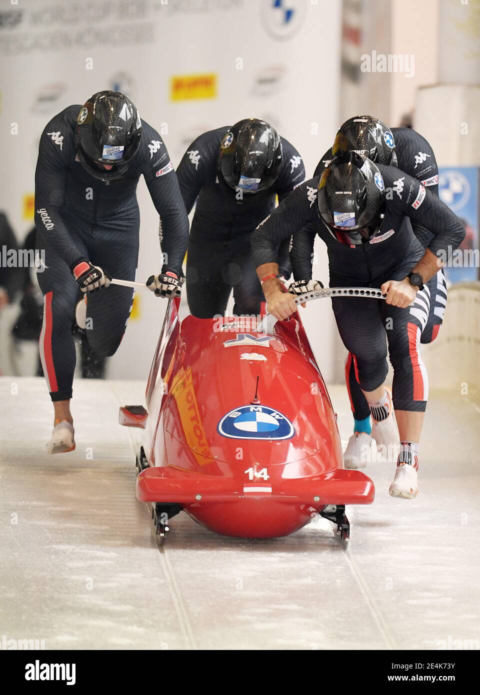 Schonau Am Konigssee, Deutschland. 24. Januar 2021, Bayern, Schönau am Königssee: Bob: WM ...