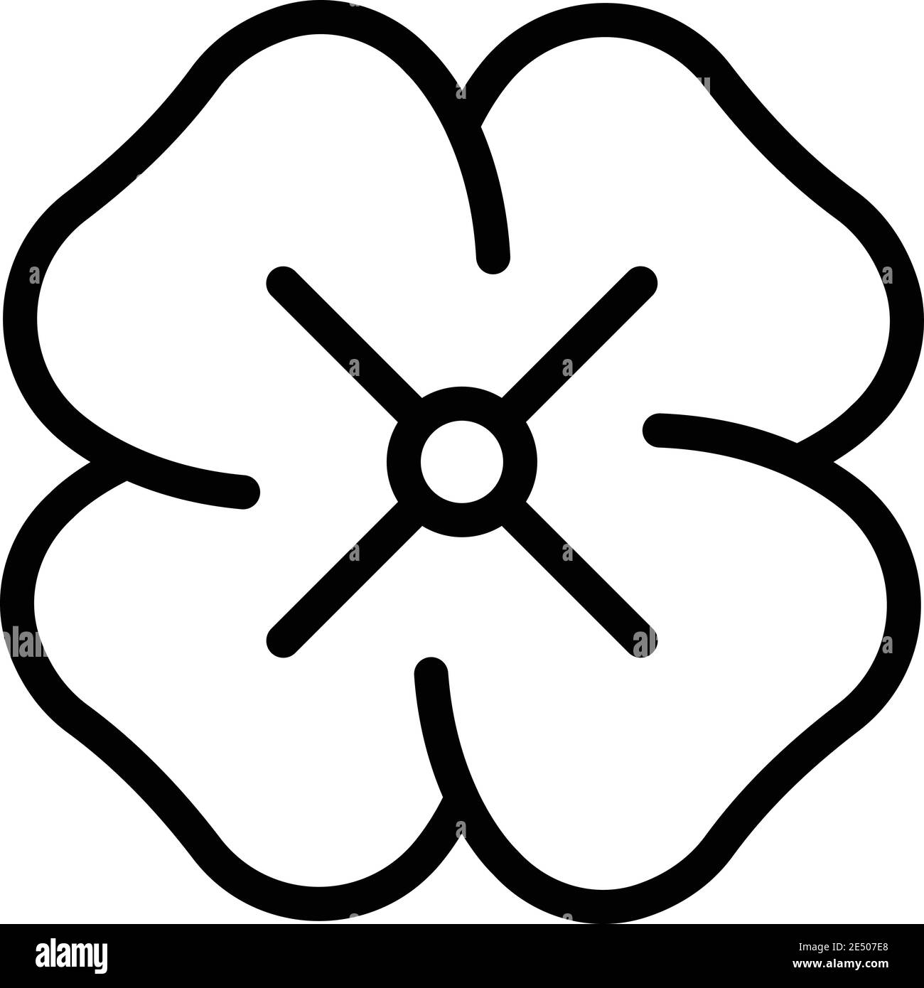 Symbol „Glück mit Klee“. Umriss Klee Glück Vektor-Symbol für Web-Design ...