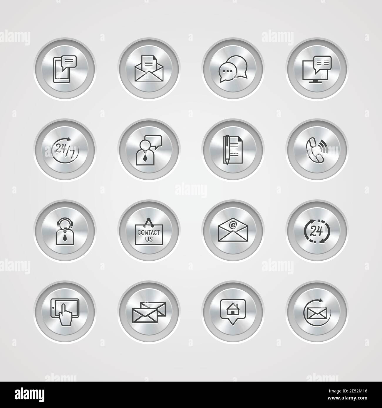 Kontakt Service Symbole am Metall Bedientasten des e-Mail-Telefon ...