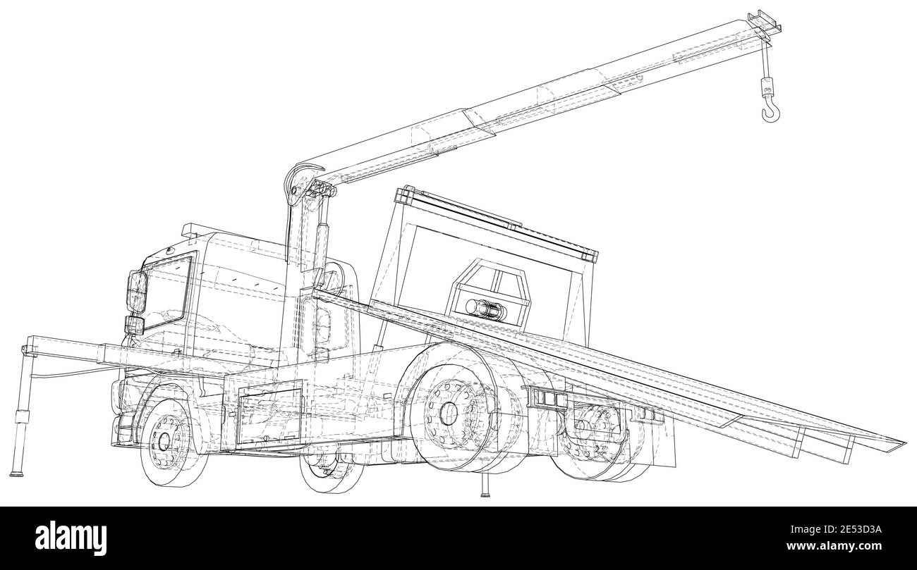 Abschleppwagen. Schleppen Auto LKW Transport Schlepptau. Hilfe auf der ...