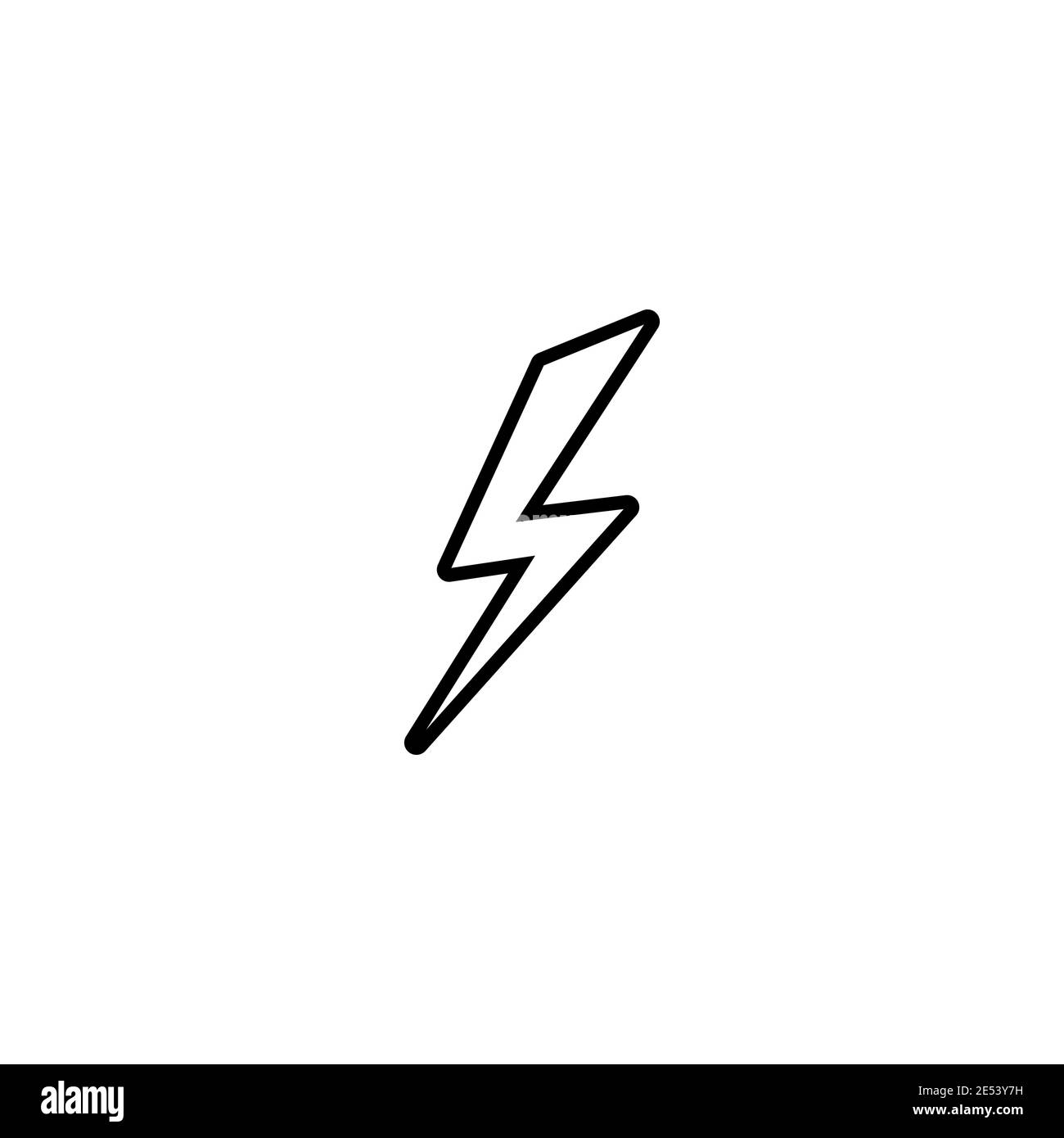 Schwarzer Blitz einfache flache Symbol. Sturm oder Donner und ...