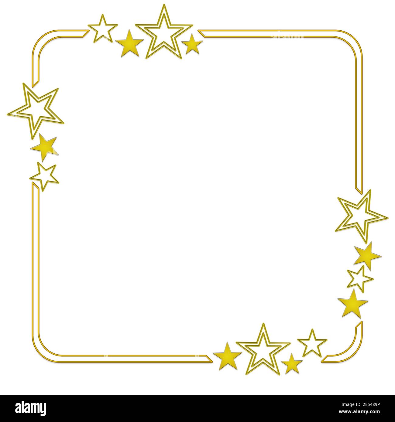 Rahmen mit Sternen, festliche Einladung, Gruß auf weißem Hintergrund ...