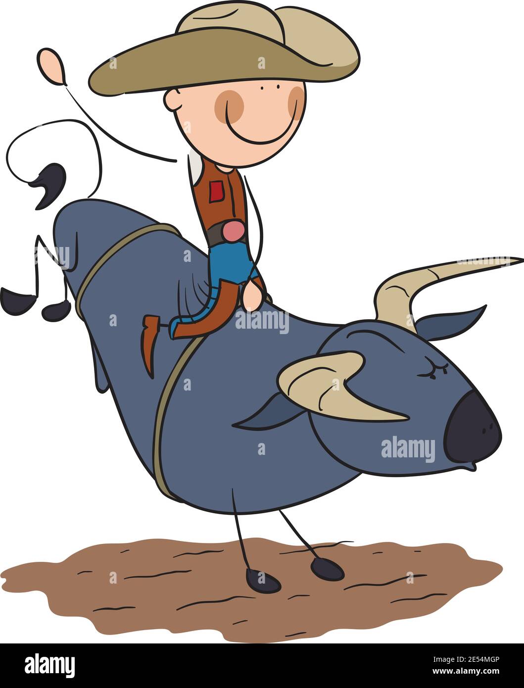 Rodeo cowboy bull riding cartoon -Fotos und -Bildmaterial in hoher ...