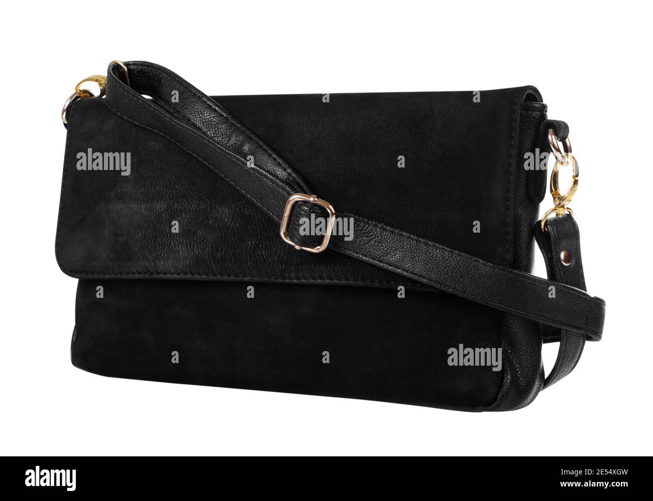 Schwarze Leder Umhangetasche