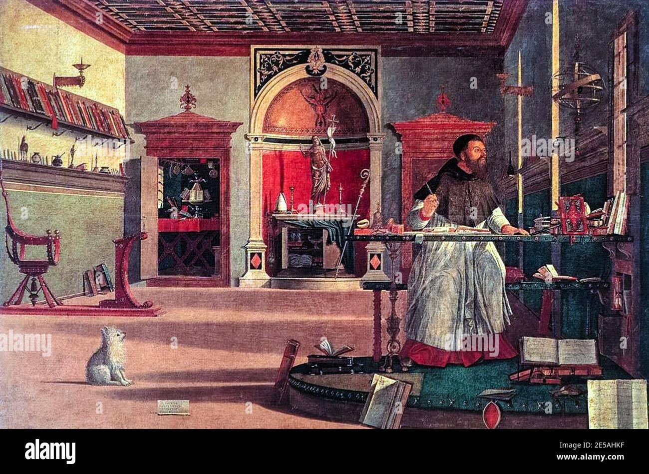 Augustinus in seinem Studium, (Vision des heiligen Augustinus), Gemälde ...