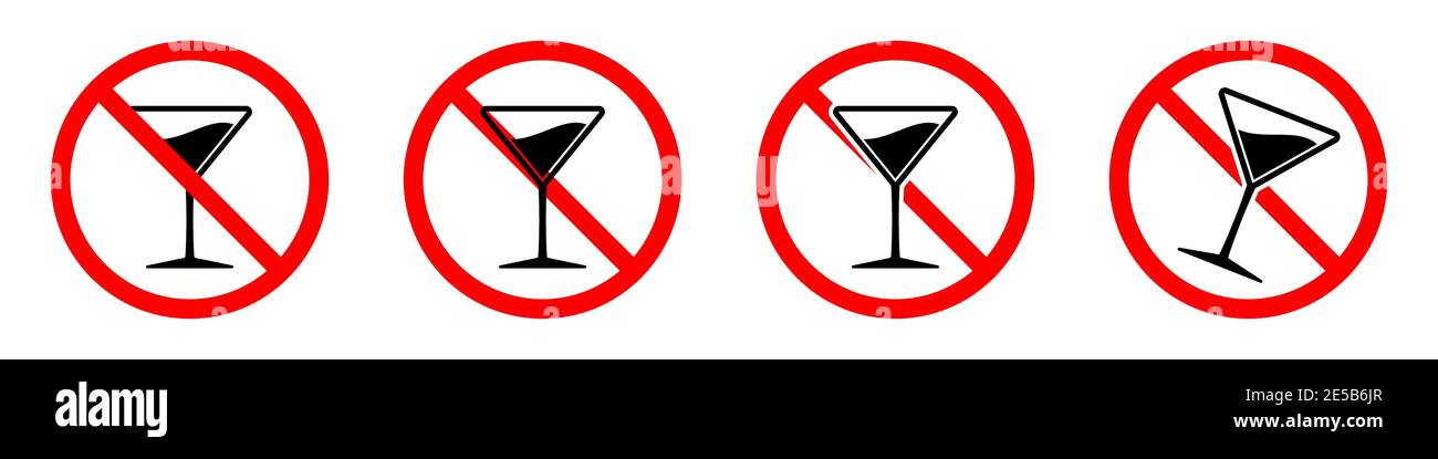Alkohol ist verboten. Martiniglas mit Ban-Symbol. Stop oder Ban roten ... Alkohol ist verboten. Martiniglas mit Ban-Symbol. Stop oder Ban roten ...